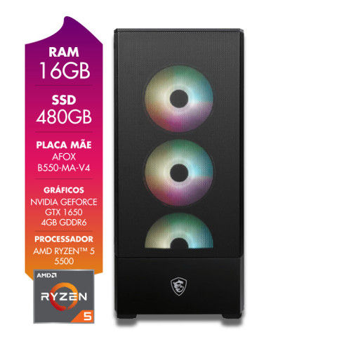 Computador Gamer CertoX STREAM - 1044 AF (RZ5-5500 / 16GB / SSD480SATA ...