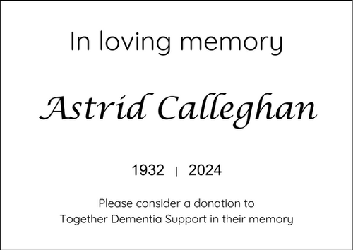 In Memoriam Funeral Donation Cards | Together Dementia