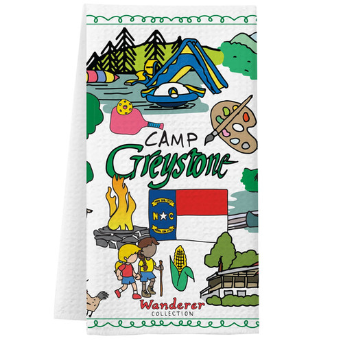 Camp Greystone Camp Scenes Kitchen Towel | The Greystone Store