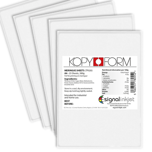 Meringue & Isomalt Sugar A4 Transfer Sheets | Signalinkjet