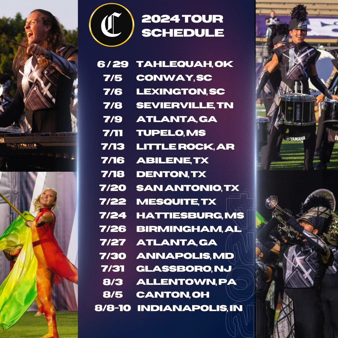 2024 Tour Schedule | Crossmen Drum & Bugle Corps