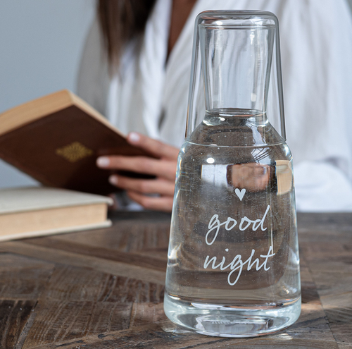 GOODNIGHT Water Bottle with Glass | TEN89Malta