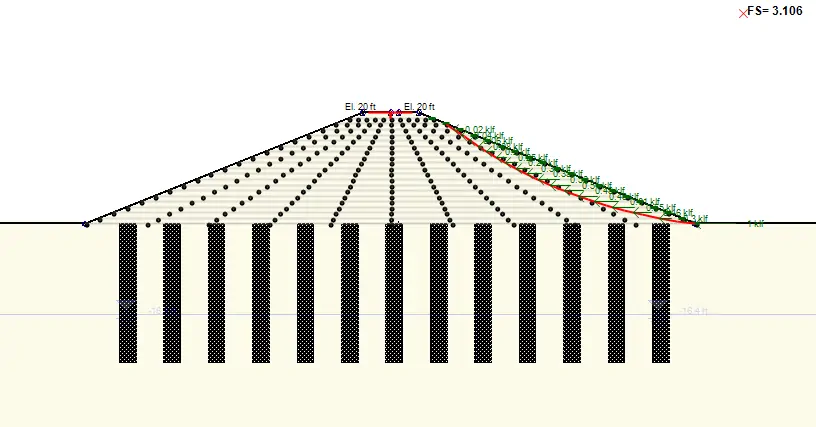 Earth retaining with geosynthetics in DeepEX
