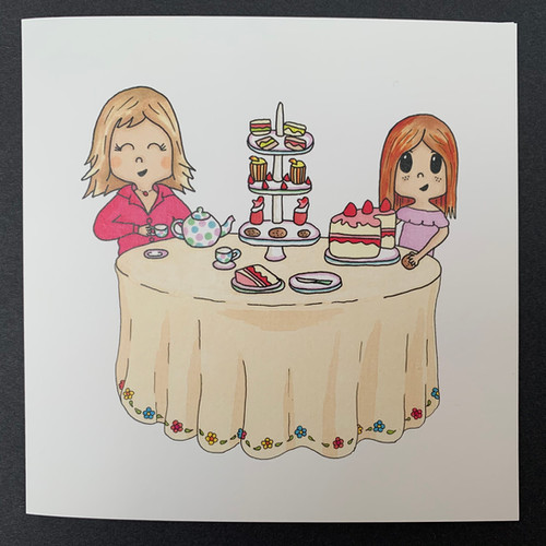 High Tea Card | Rose & Green