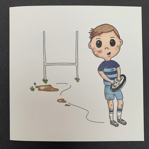 Rugby Player Card | Rose & Green