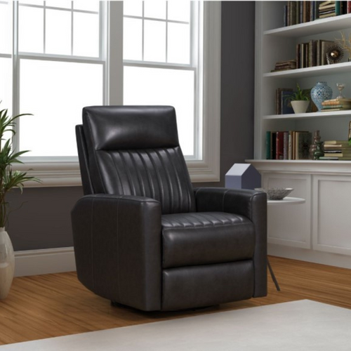 Munro Power Swivel Glide Recliner w/ Adj. Headrest in Leather | Riverside