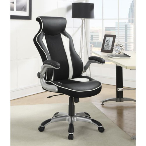 Dustin Upholstered Adj. Home Office Desk - Black | Riverside