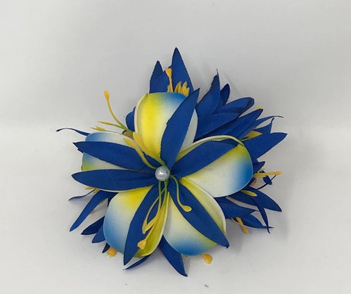Blue Hawaiian Pua Melia Flower Hair Clip | Tiare 'O Patitifa