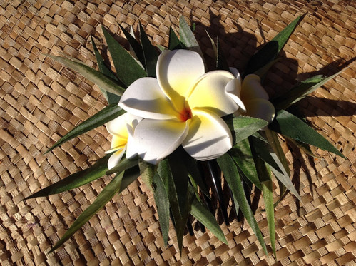 Hawaiian Pua Melia / Plumeria Flower hair comb | Tiare 'O Patitifa