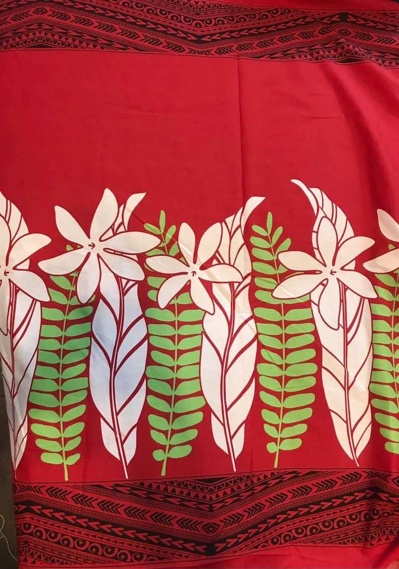 Tropical Red Hawaiian Fabric (Per Yard) | Tiare 'O Patitifa