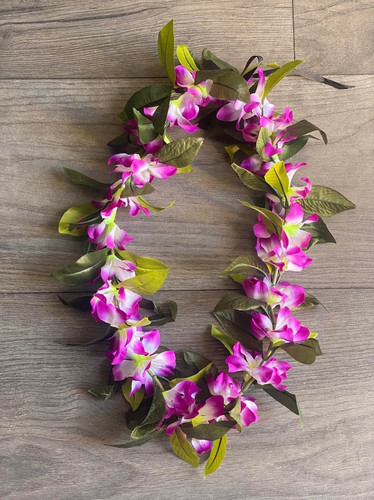 Hawaiian Silk Maile & Orchid Lei | Tiare 'O Patitifa