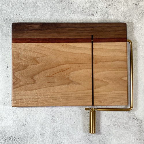Handcrafted Maple Wood Cheese Cutting Board with Wire Slicer - Spaeth ...