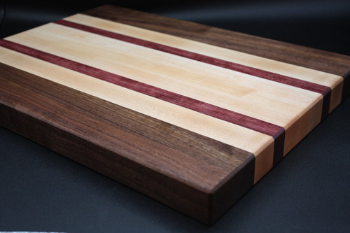 Walnut, Maple, Purple Heart Cutting Board | Spaeth Woodcraft