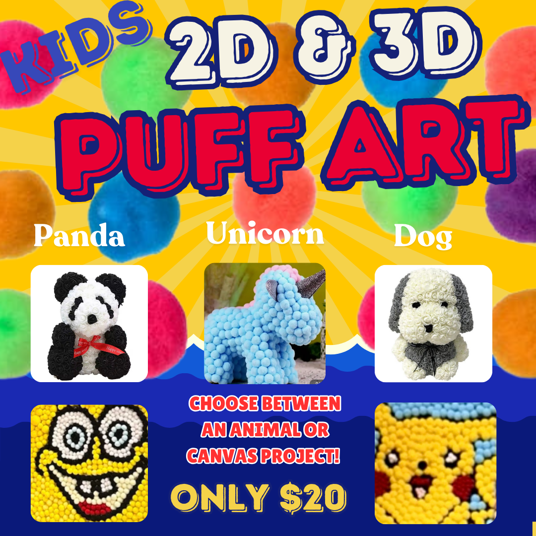 KIDS 2D and 3D Puff ART | InLivingColourStudio