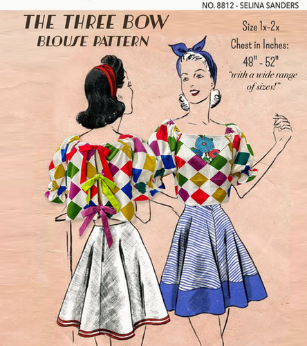 SIZE 1x-2x : The Three Bow Blouse Pattern | selina-sanders