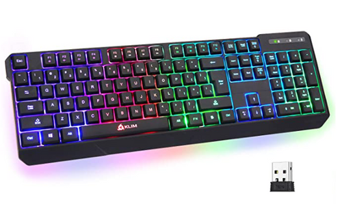 KLIM Chroma Rechargeable Wireless Gaming Keyboard + Slim, Durable ...