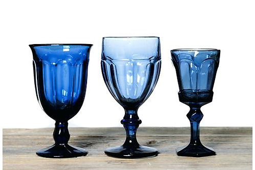Vintage Blue Goblets | afamilyaffairmaine