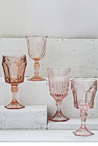 Vintage Pink Goblets | afamilyaffairmaine