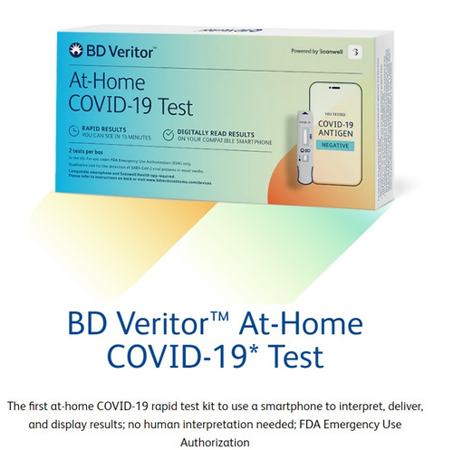 100 Tests • 50 Results BD Veritor™ At-Home COVID Tests | Kone Molecular ...