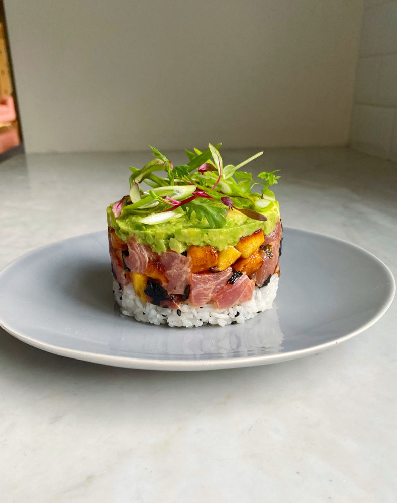 Spicy Tuna & Plantain Tartare Stack