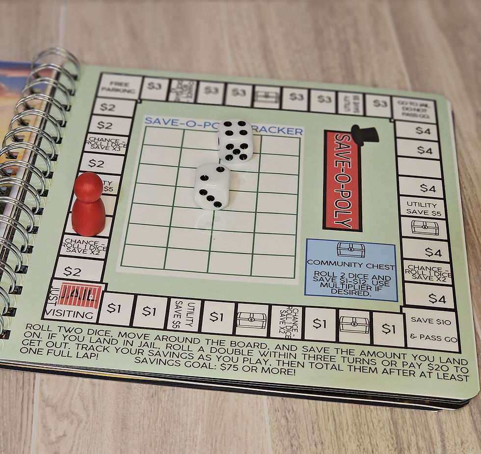 Board Game Savings Challenge Book | MoonlitMeadowsCo
