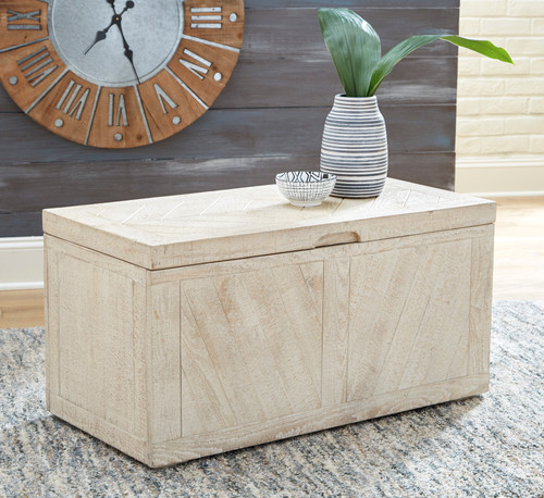 Ryker Distressed White Storage Trunk | All American