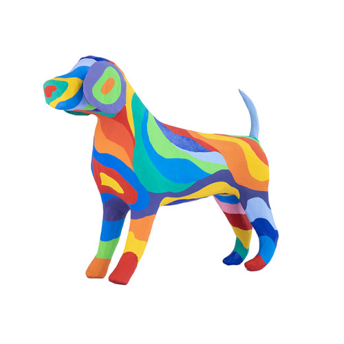 BELLO THE RAINBOW BEAGLE PAPIER MACHE DOG | Caribbean Craft