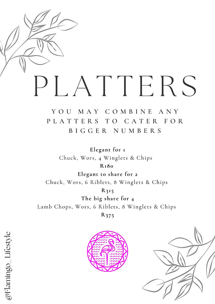 Platters Menu