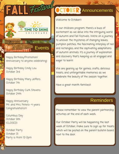 Fall Festival Newsletter Template | DTS