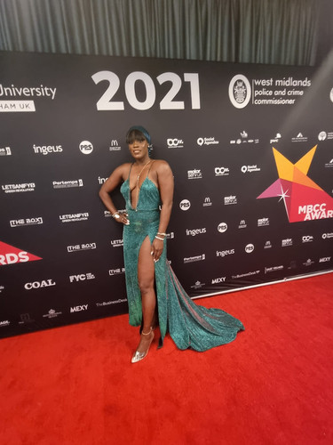 Glitter V Neck Thigh Split Gown | Forever Devine