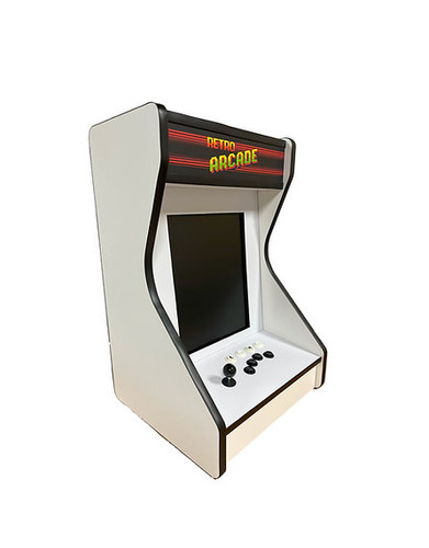 Deluxe Table Top Vertical Arcade White/Red Marquee | ArcadeImagination