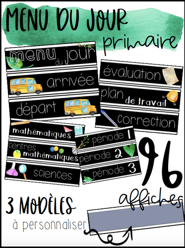 Menu du jour primaire | Enseigner