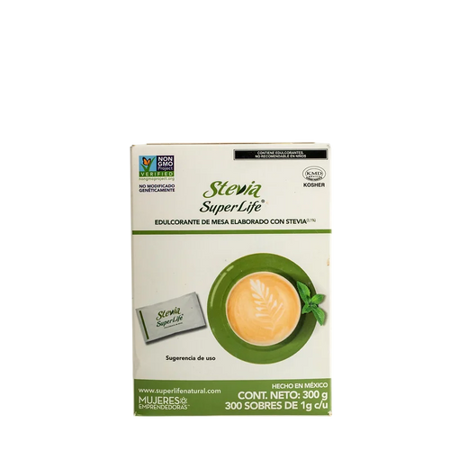 Stevia Super Life 300 sobres de 1gr | DAC Playa del Carmen