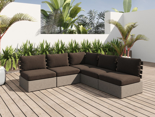Concrete & Teak Modular Sectional | Millennial Furniture