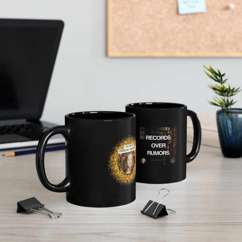 Records Over Rumors Black Coffee Mug | The Formidable Genealogist