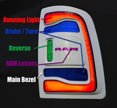 CUSTOM 5TH GEN RAM TAIL LIGHTS-INTERNAL USE | Two Three Designs