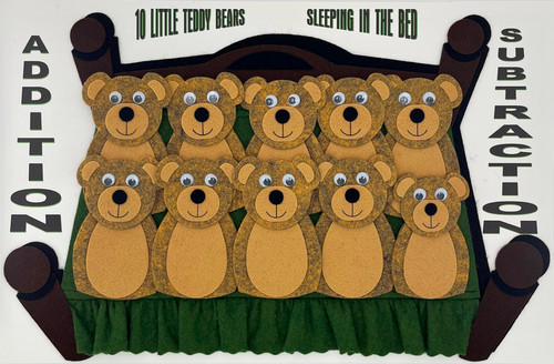 Ten Little Teddy Bears Sleeping in a Bed | Artfelt