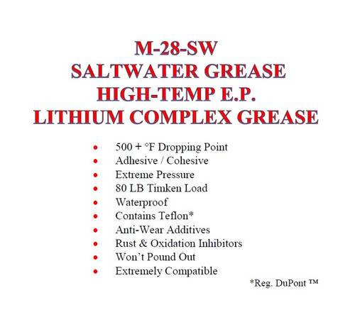 M-28-SW High-Temp E.P. Lithium Complex Salt Water Grease | Baton Rouge ...