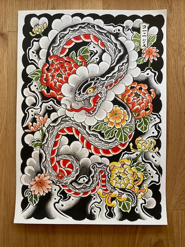SNAKE AND CHRYSANTHEMUM | Alexandra Cornish
