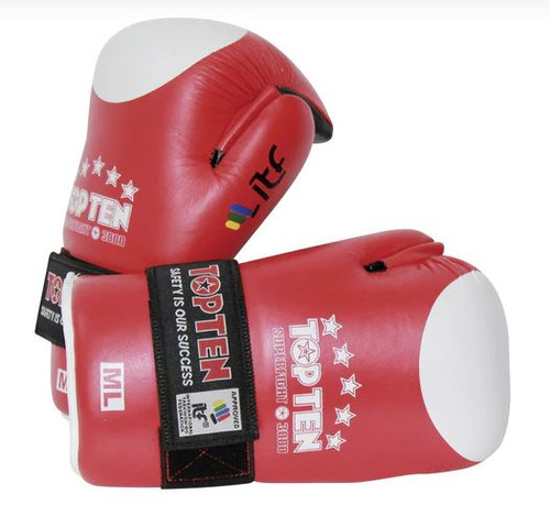 TOP TEN OPEN HAND SUPERFIGHT ITF GLOVES RED - Points Gloves | Ringwood ...