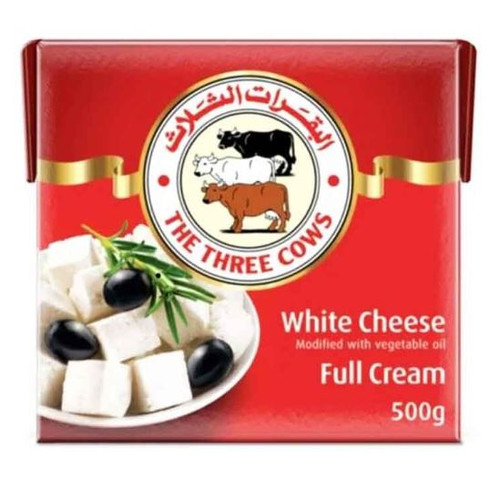 Three Cows Full Cream White Cheese 500g | Onlinedeliveryuae