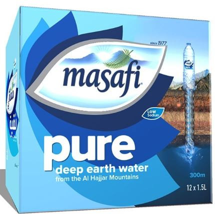 Masafi Bottled Drinking Water 1.5L Pack of 12 | Onlinedeliveryuae