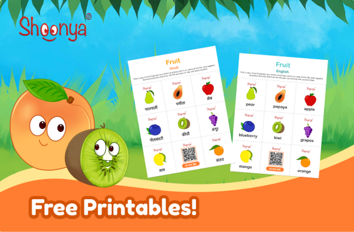 Learn Hindi Names of Fruits for Kids | Hindi Learning App | Shoonya Digital