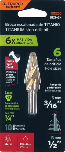 BROCA DE ESCALONADA NUMERO 6 TRUPER | Mava