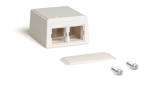 RJ45 Surface Mount Box Double outlet Cat5e/Cat6 empty, White | ironside ...