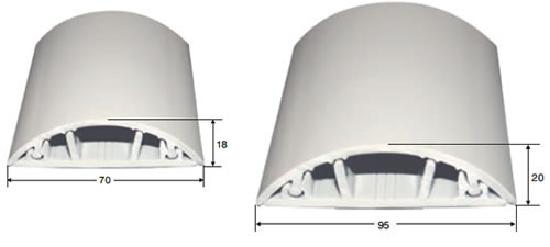 PVC Half Moon Trunking 95x20mm 2m | ironside-technology