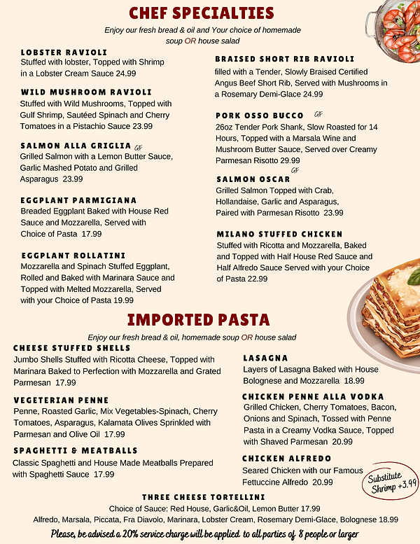 REGULAR MENU | Milano