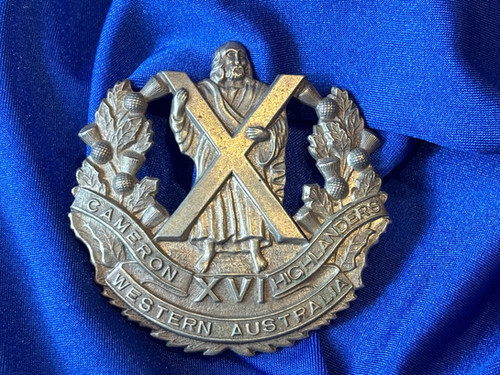 WA 16th BN Cameron Highlanders Hat Badge (B4) | sabremilitaria