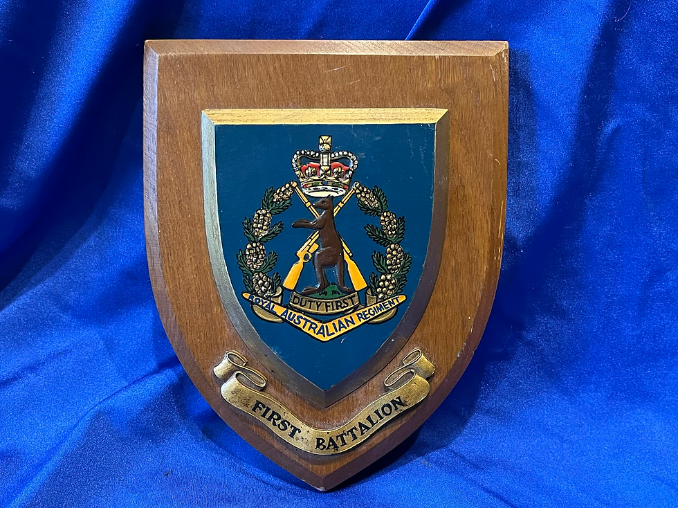 Vintage First Battalion RAR Plaque 50'/60's Hand Painted Detail (105 ...