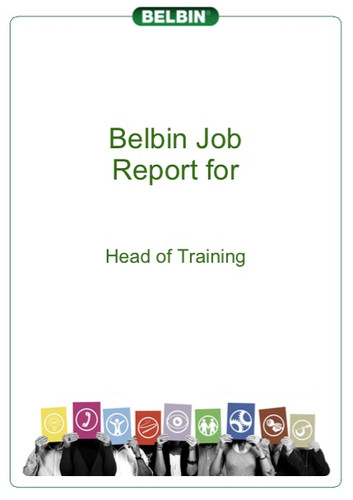 Belbin Job Report / Job Requirements Exercise | belbin-australia